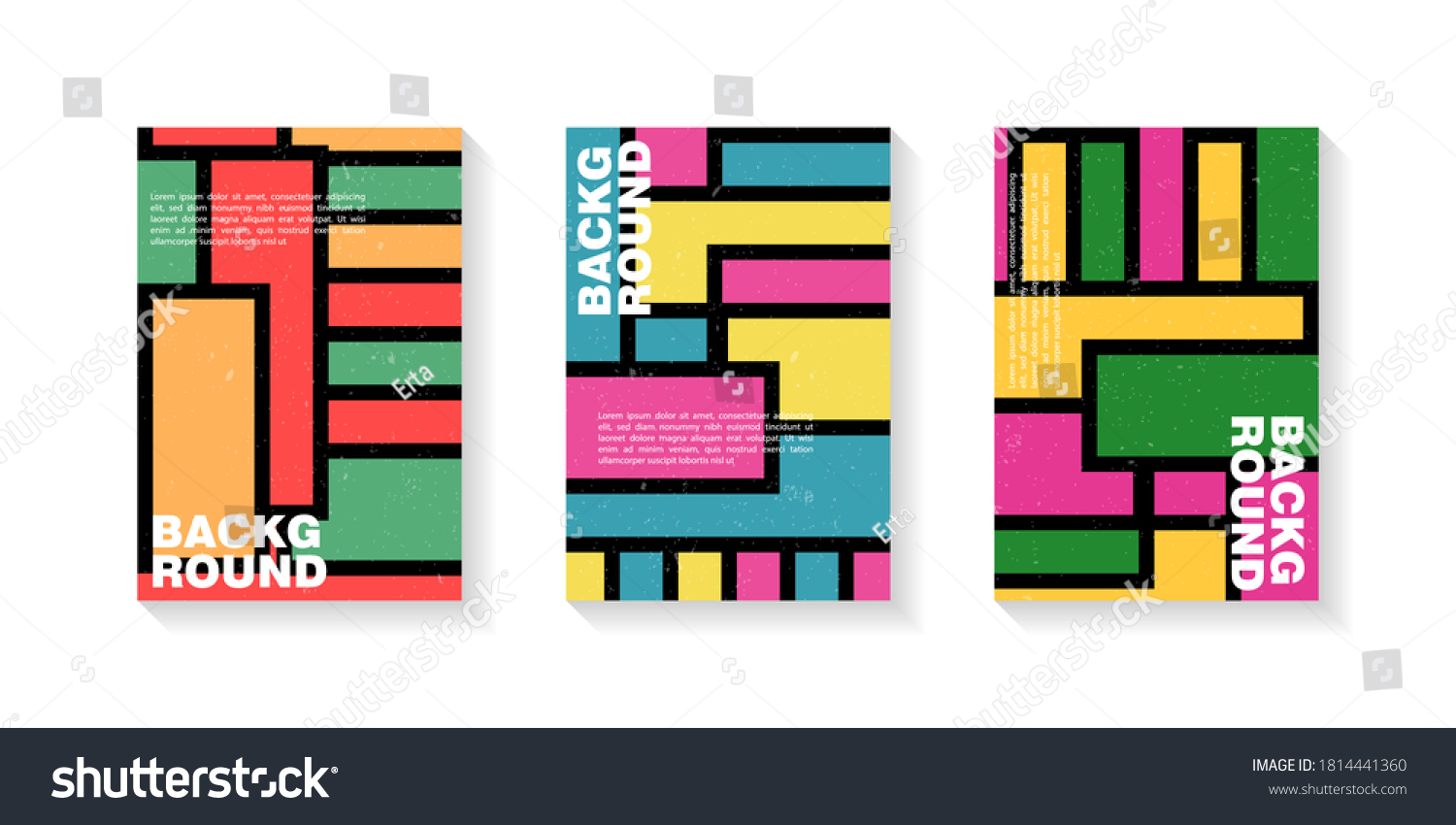 Set Creative Multicolor Rectangle Shapes Background Stock Vector ...