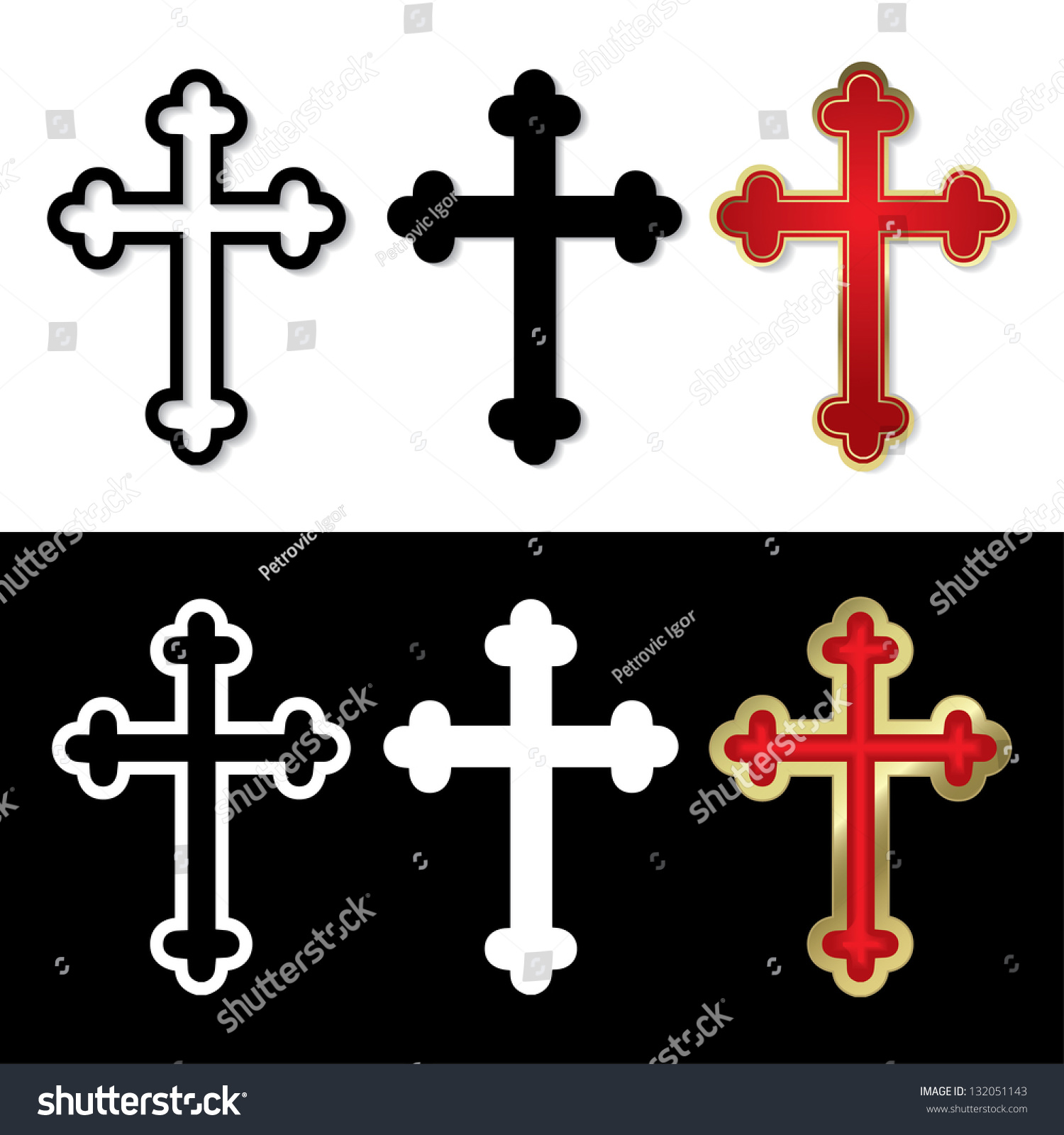 Set Crosses Vector Illustration: vector de stock (libre de regalías ... Set Crosses Vector Illustration: vector de stock (libre de regalías ...