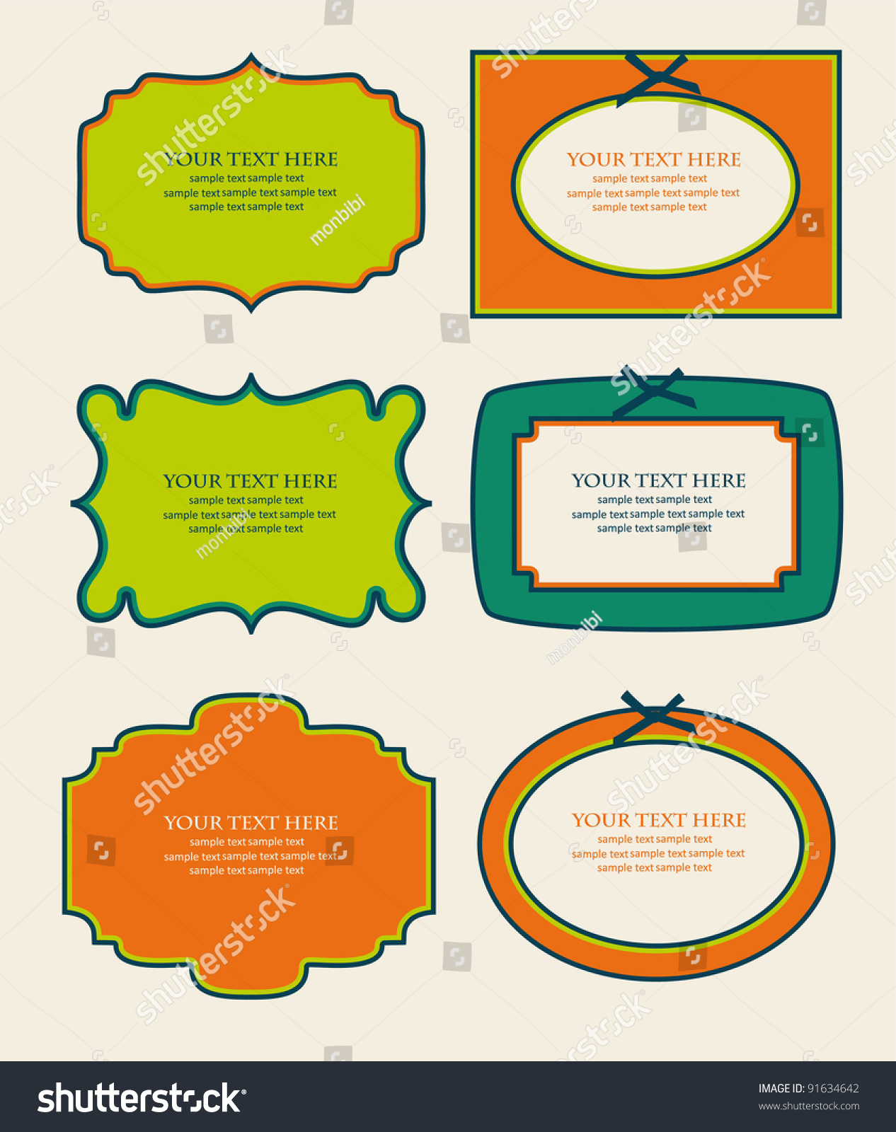 Set Cute Frames Vector Illustration Stock Vector (Royalty Free ...