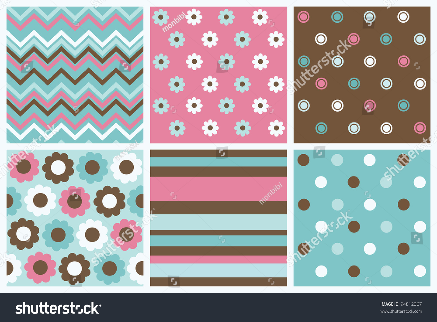 Set Of Cute Pattern. Vector Illustration - 94812367 : Shutterstock