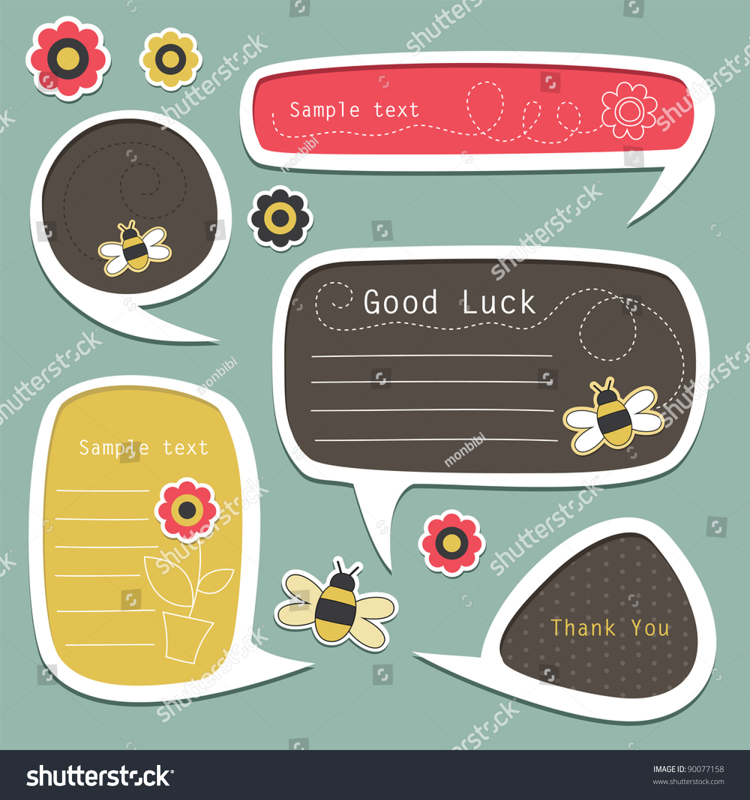 Set Cute Text Frames Vector Illustration: Vector có sẵn (miễn phí bản quyền) 90077158 | Shutterstock