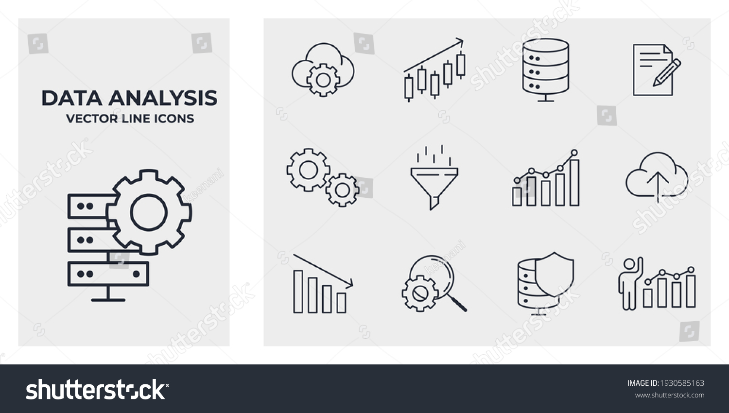 Set Data Analysis Icon Financial Analytics Stock Vector (Royalty Free ...