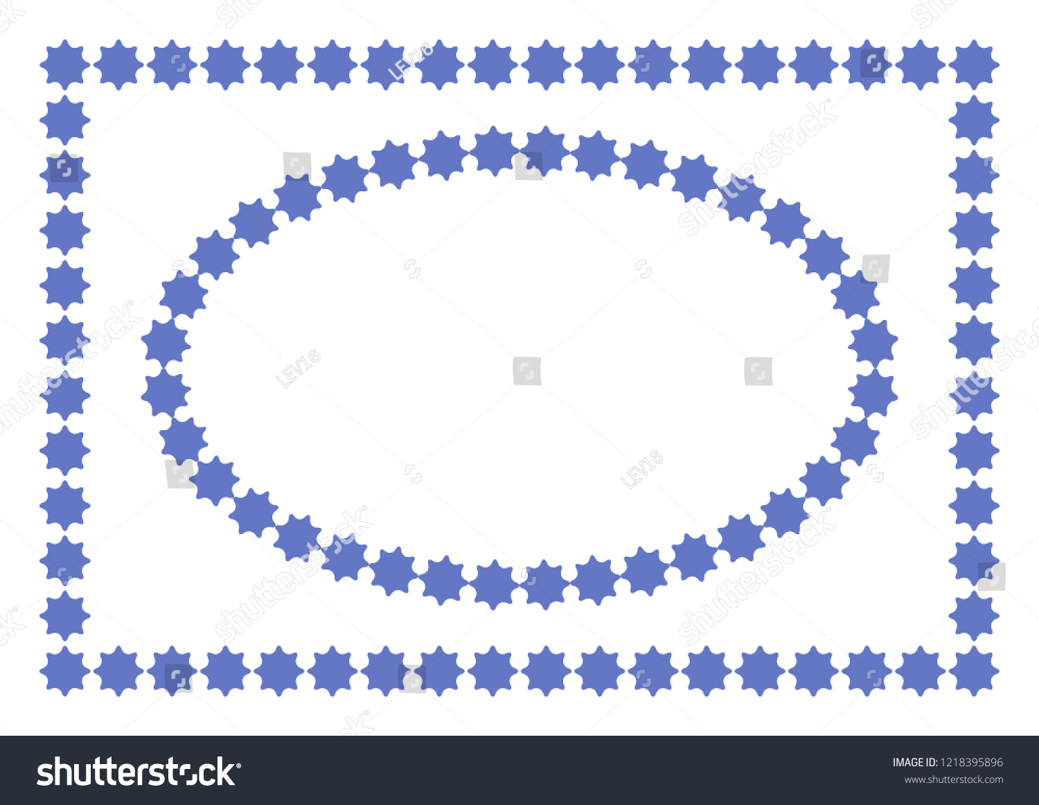 Set Decorative Rectangular Frame Round Frame Stock Vector (Royalty Free ...