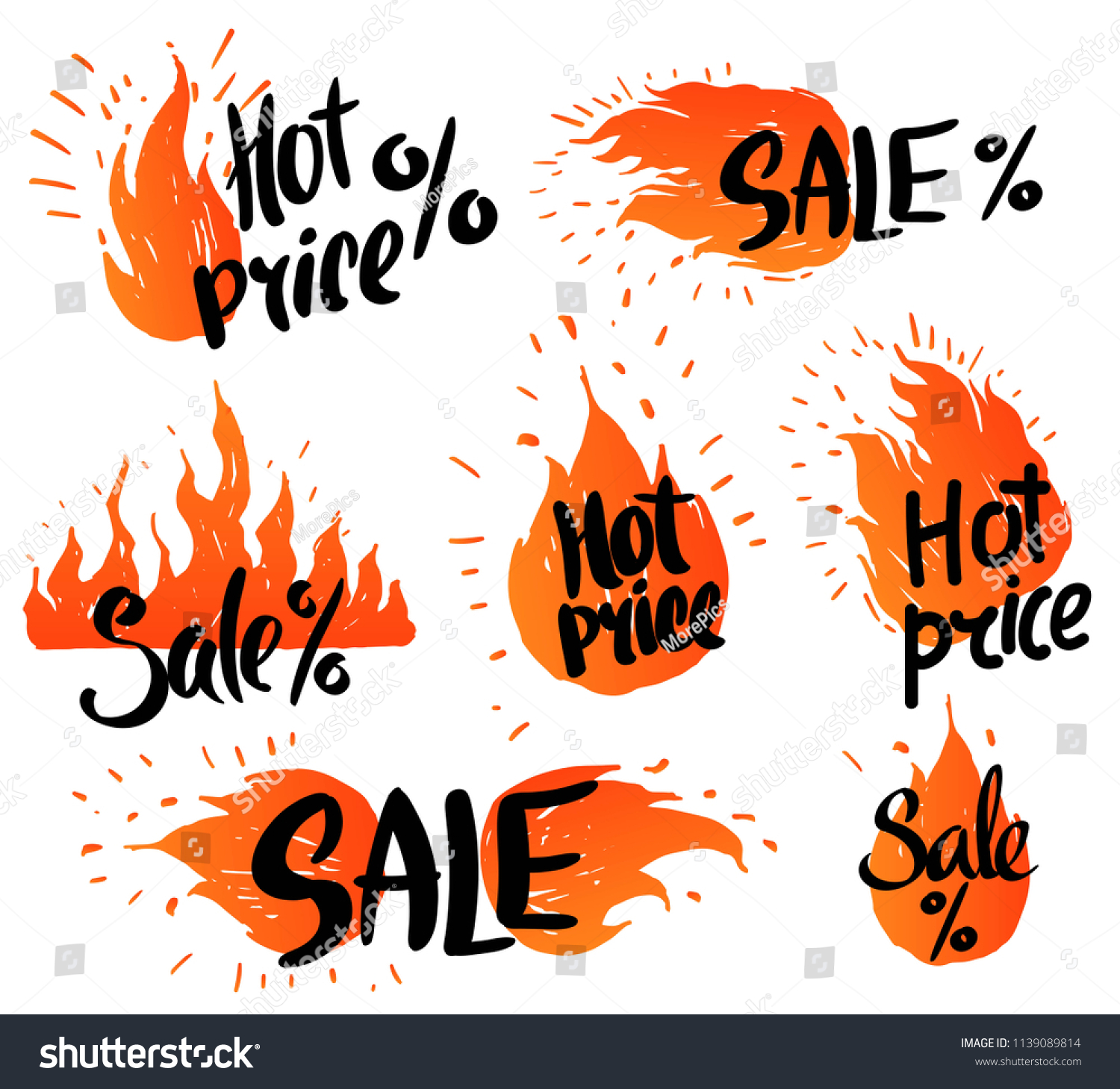 Set Design Elements Flame Vector Fire Stock Vector (Royalty Free ...