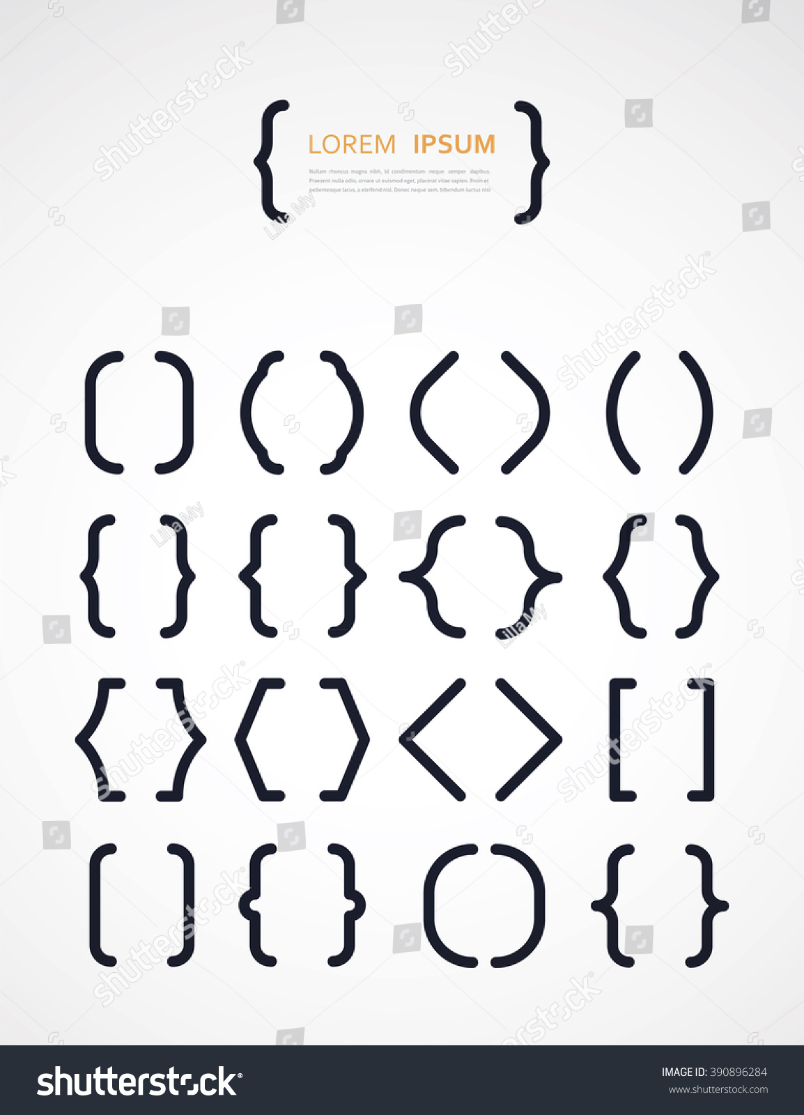 conjunto de corchetes diferentes: vector de stock (libre de regalías ...