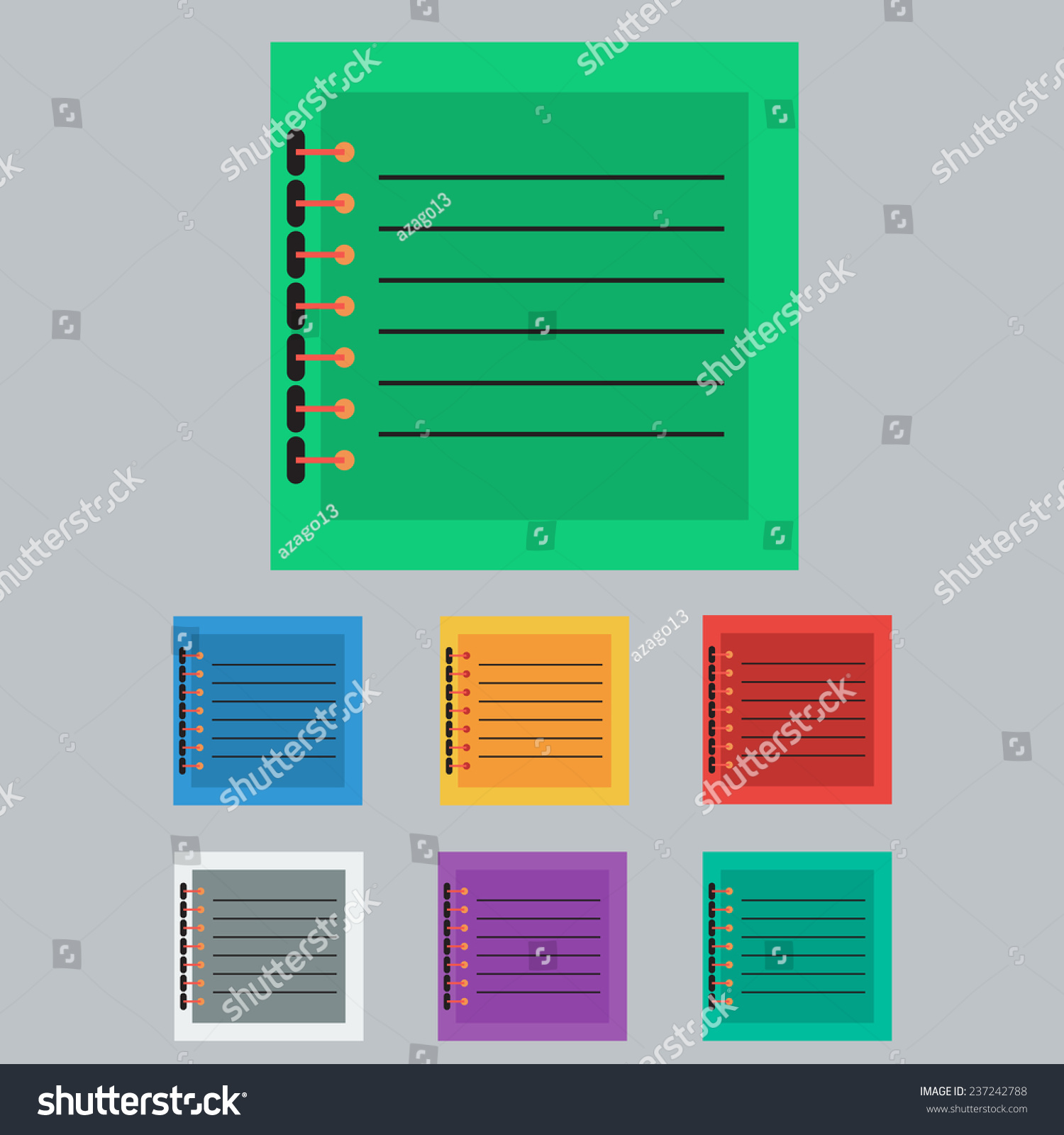 Set Different Colored Notes Vector Illustration Stock Vector (Royalty ...