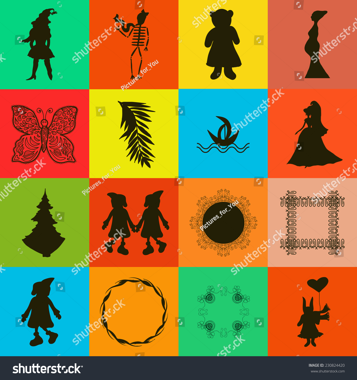 Set Different Design Elements Vector Stock Vector (Royalty Free) 230824420