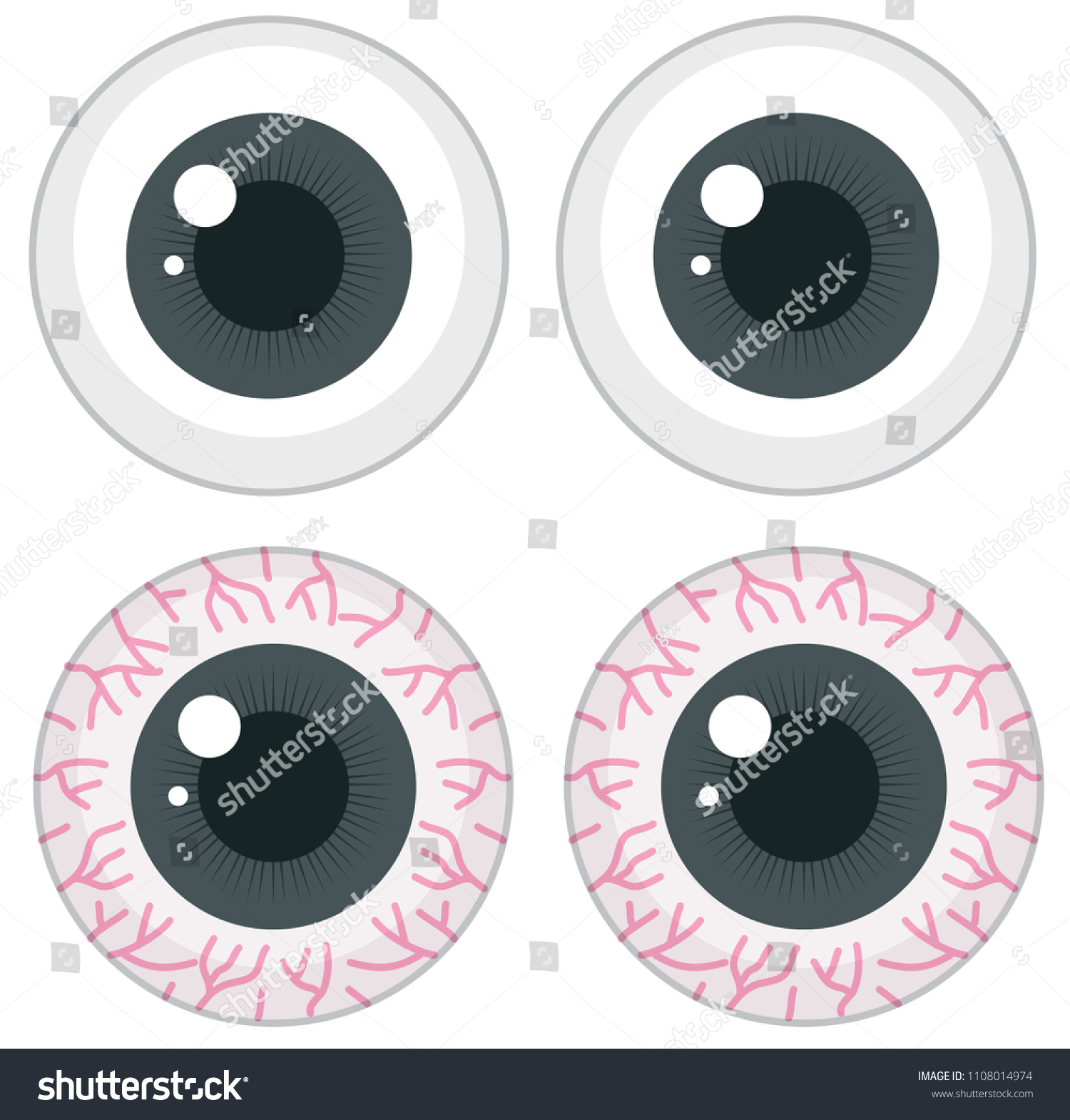 Set Different Eyeballs Illustration Stock Vector (Royalty Free) 1108014974 Set Different Eyeballs Illustration Stock Vector (Royalty Free) 1108014974