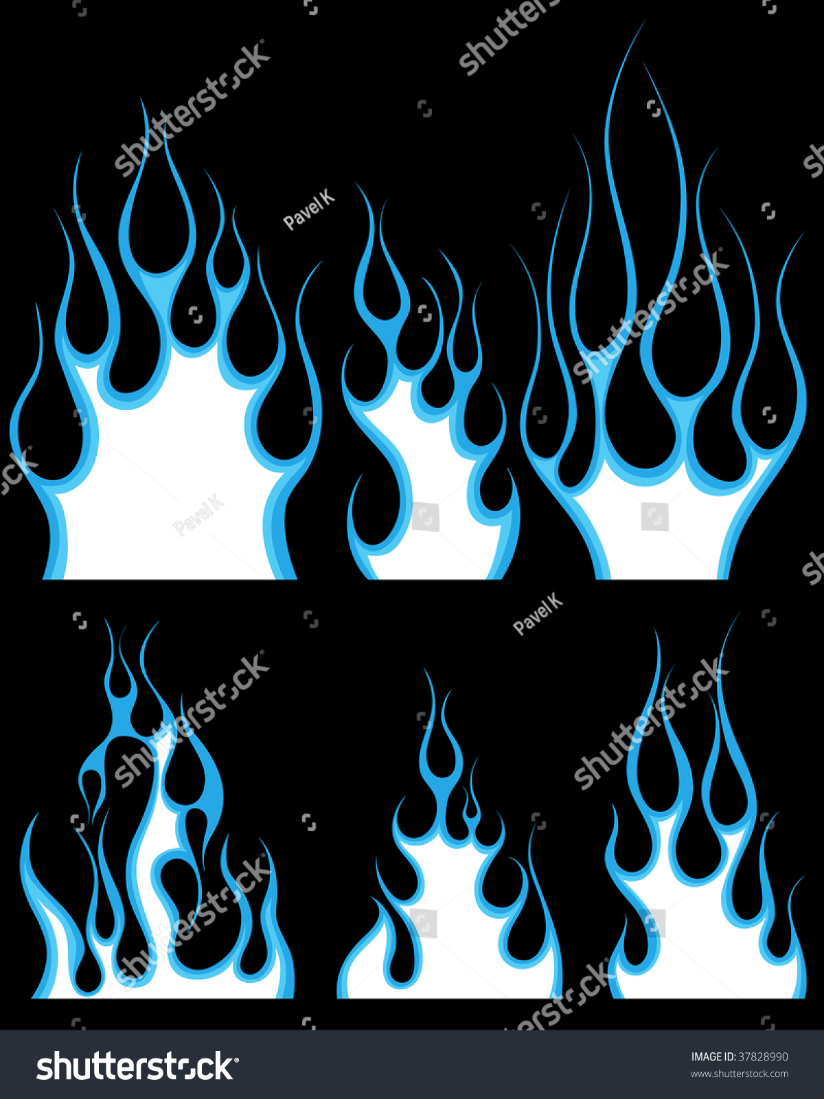 Set Different Fire Patterns Design Use: vetor stock (livre de direitos ...