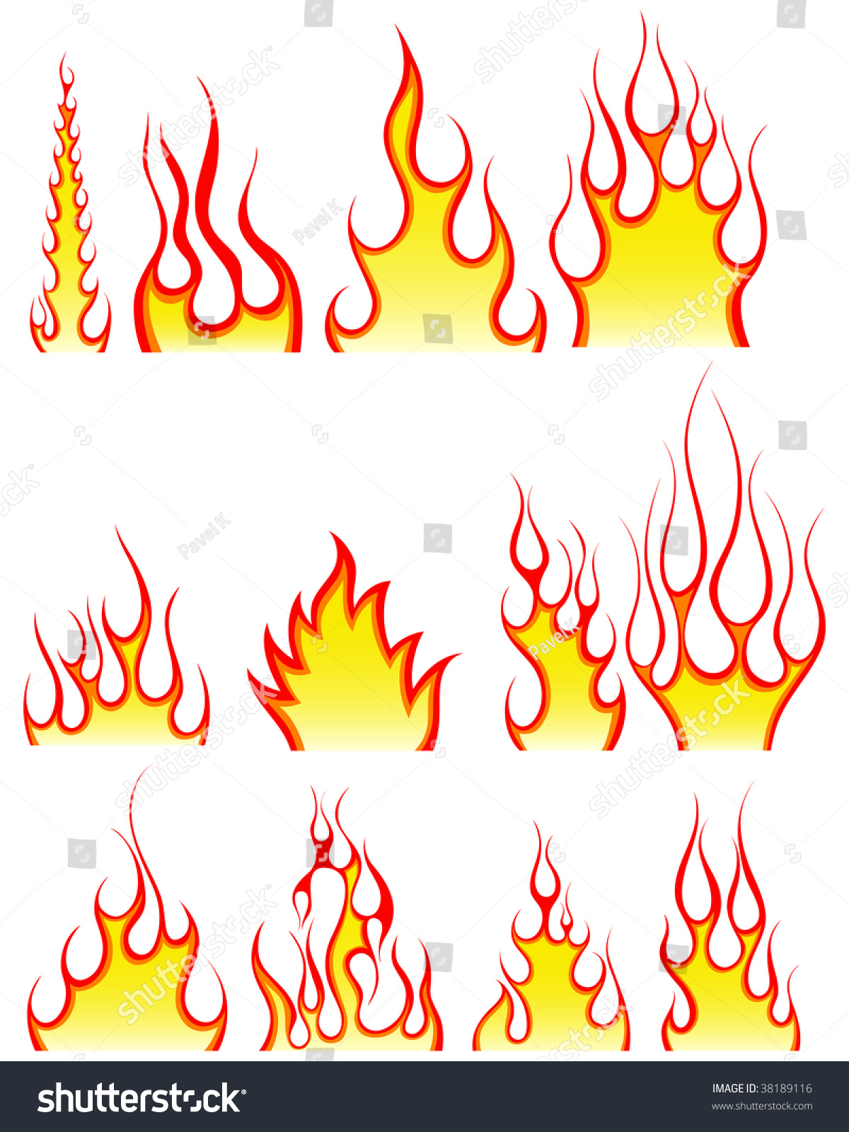 Set Different Fire Patterns Design Use Stock Vector (Royalty Free ...