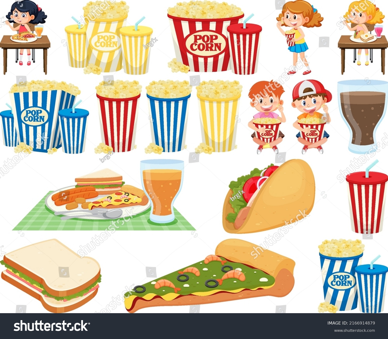 Set Different Junk Foods Kids Illustration Stock Vector (Royalty Free ... Set Different Junk Foods Kids Illustration Stock Vector (Royalty Free ...