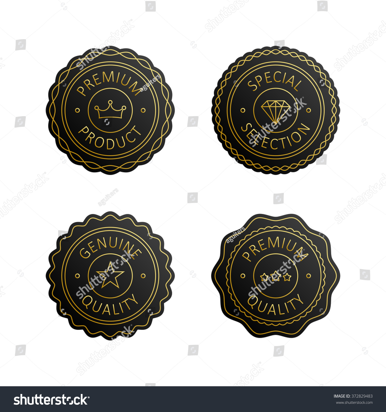 Set Different Labels Stock Vector (Royalty Free) 372829483