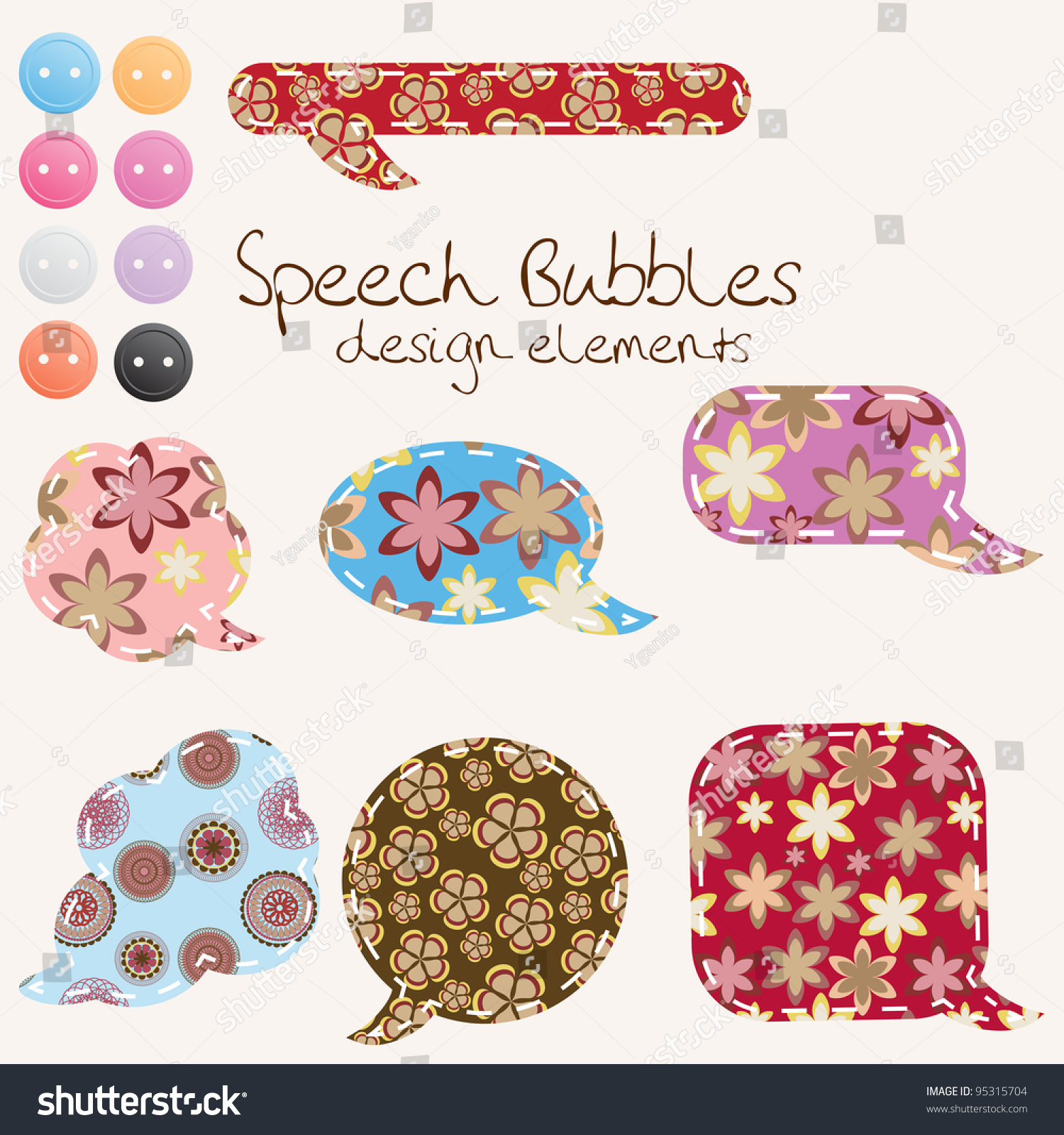 Set Different Speech Bubbles Design Elements Stock Vector (Royalty Free ...