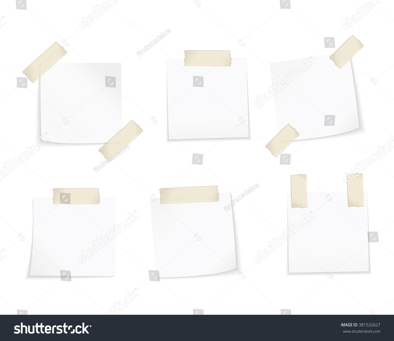 Set Different Vector Note Papers Stock Vector (Royalty Free) 381532627