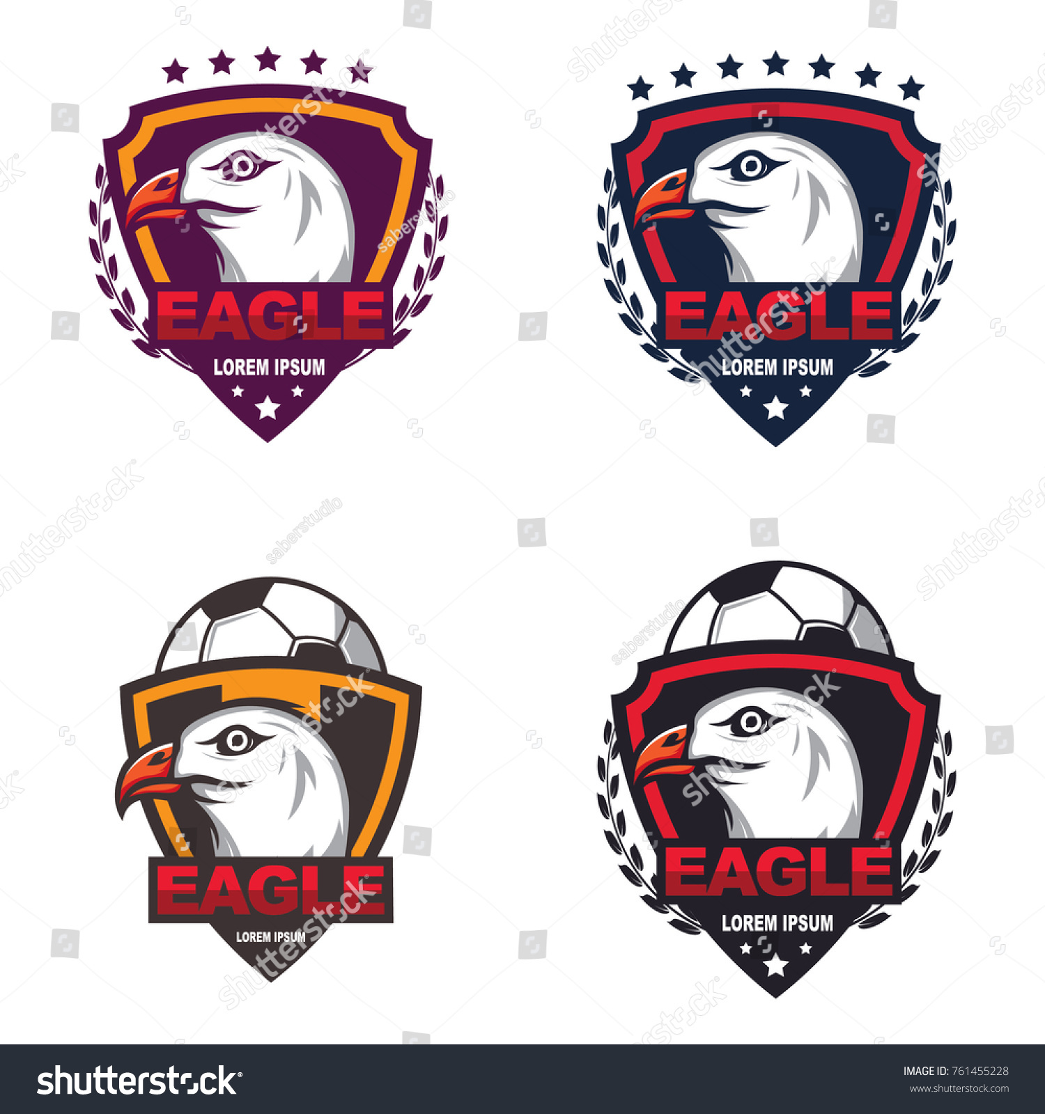 Set Eagle Design Template Stock Vector (Royalty Free) 761455228