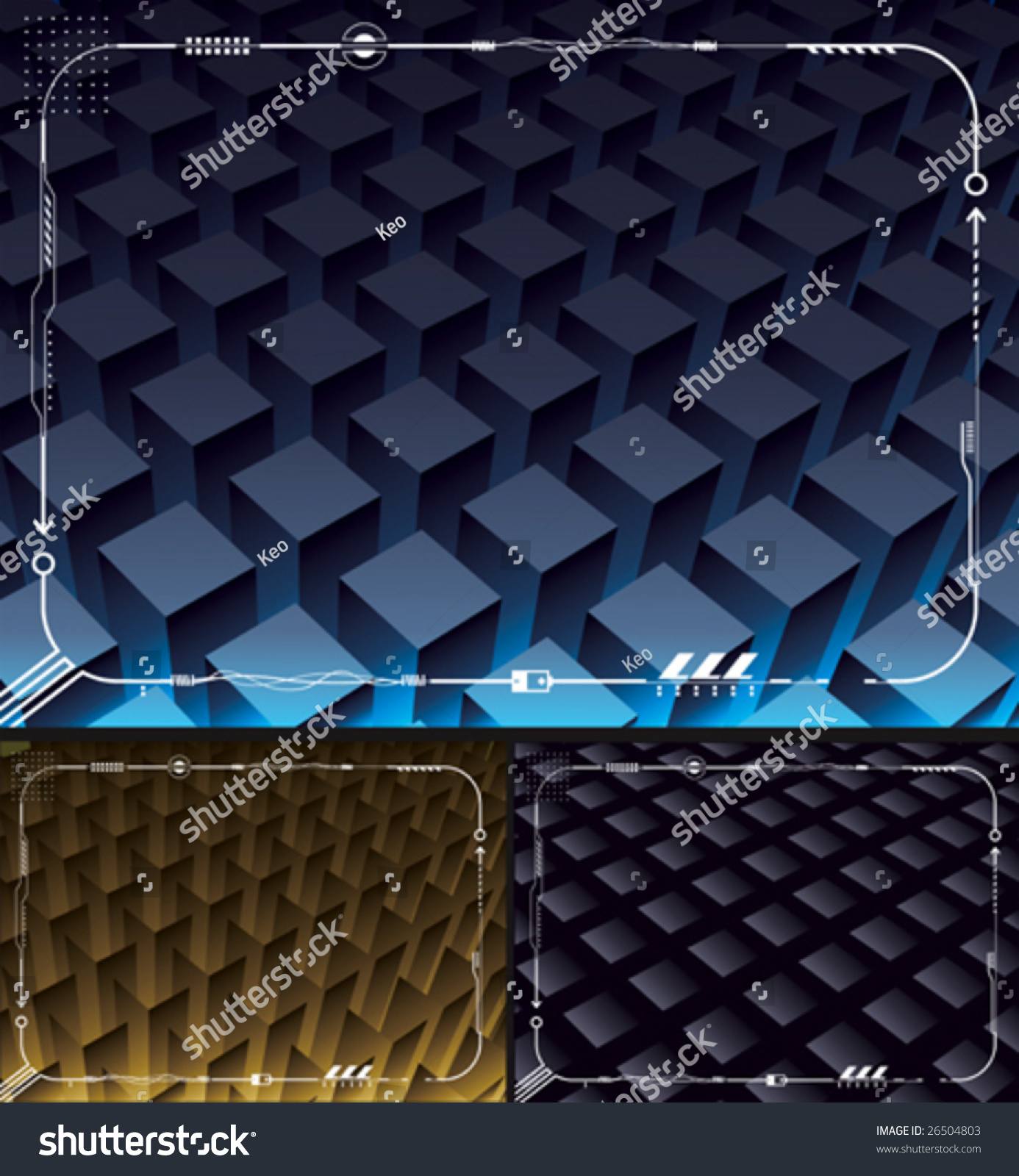 Set Electronic Frame Structure Background Vector Stock Vector (Royalty ...