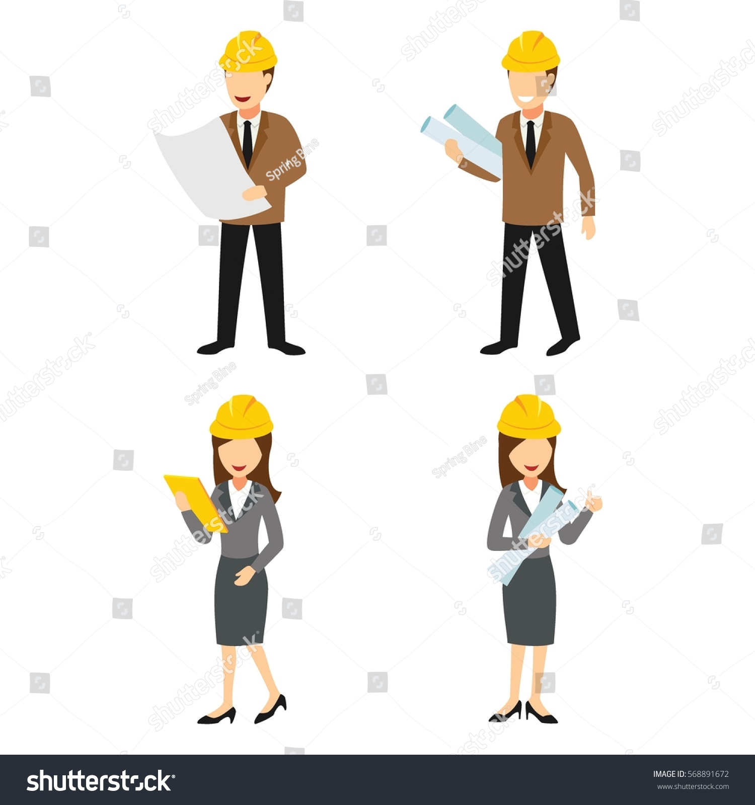 Set Engineer Character Design Vector Stock Vector (Royalty Free ...