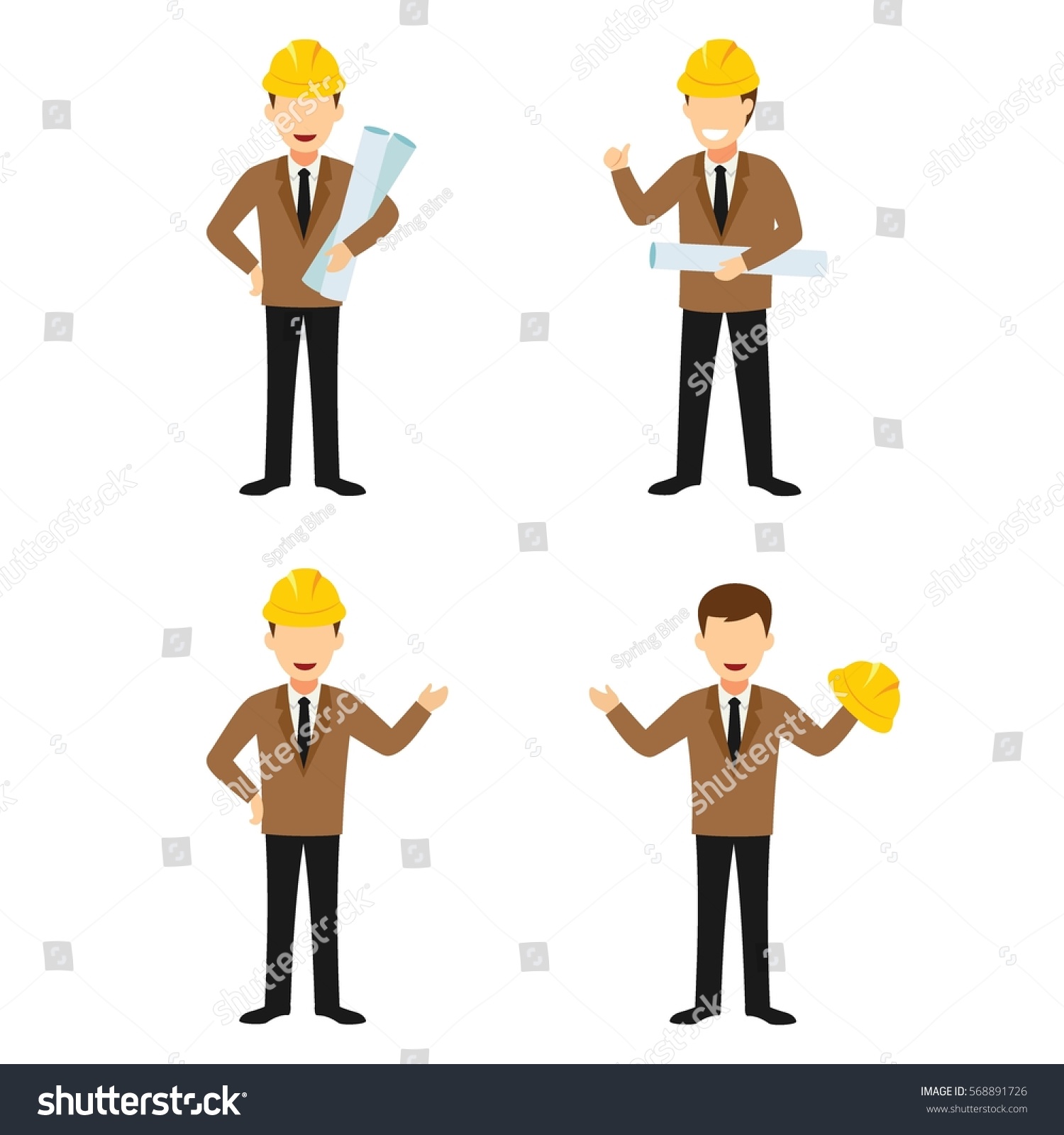 Set Engineer Character Design Vector: vector de stock (libre de ...