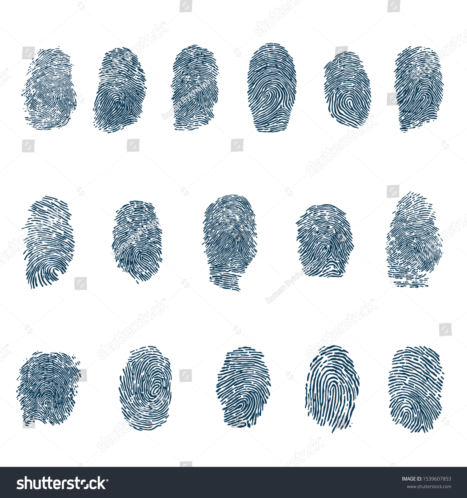 Set Fingerprints Vector Illustration Isolated On Stock Vector (Royalty ... Set Fingerprints Vector Illustration Isolated On Stock Vector (Royalty ...