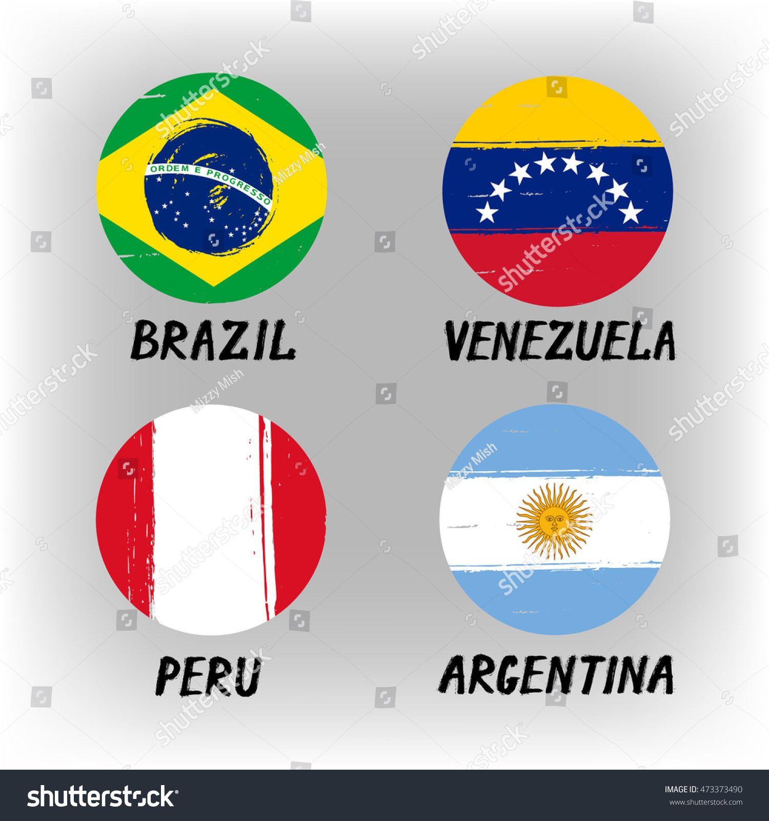 Set 4 Flags Round Icons Brazil: vector de stock (libre de regalías ... Set 4 Flags Round Icons Brazil: vector de stock (libre de regalías ...