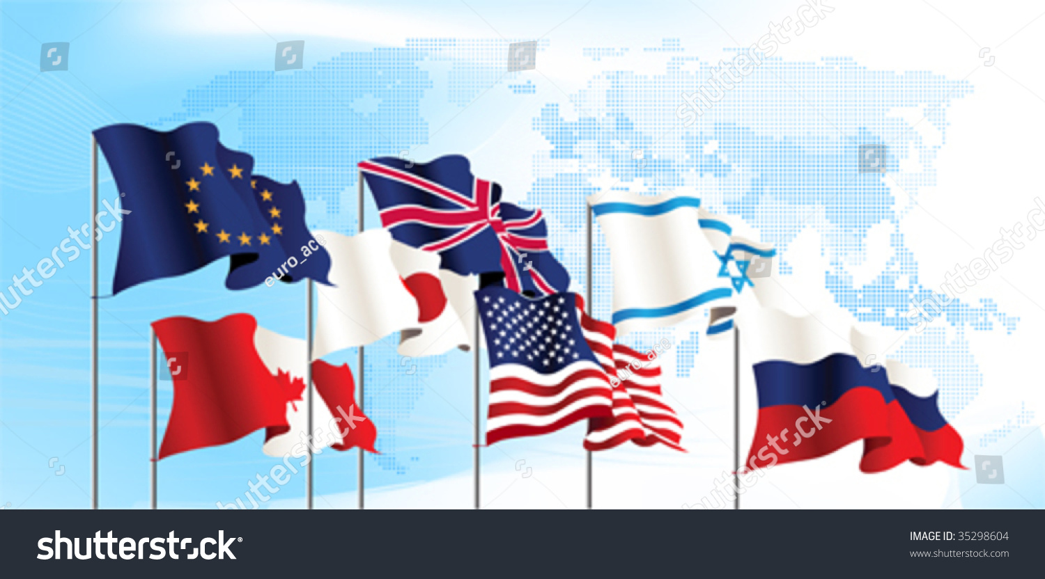 Set Flags World Map All Elements 库存矢量图（免版税）35298604 | Shutterstock
