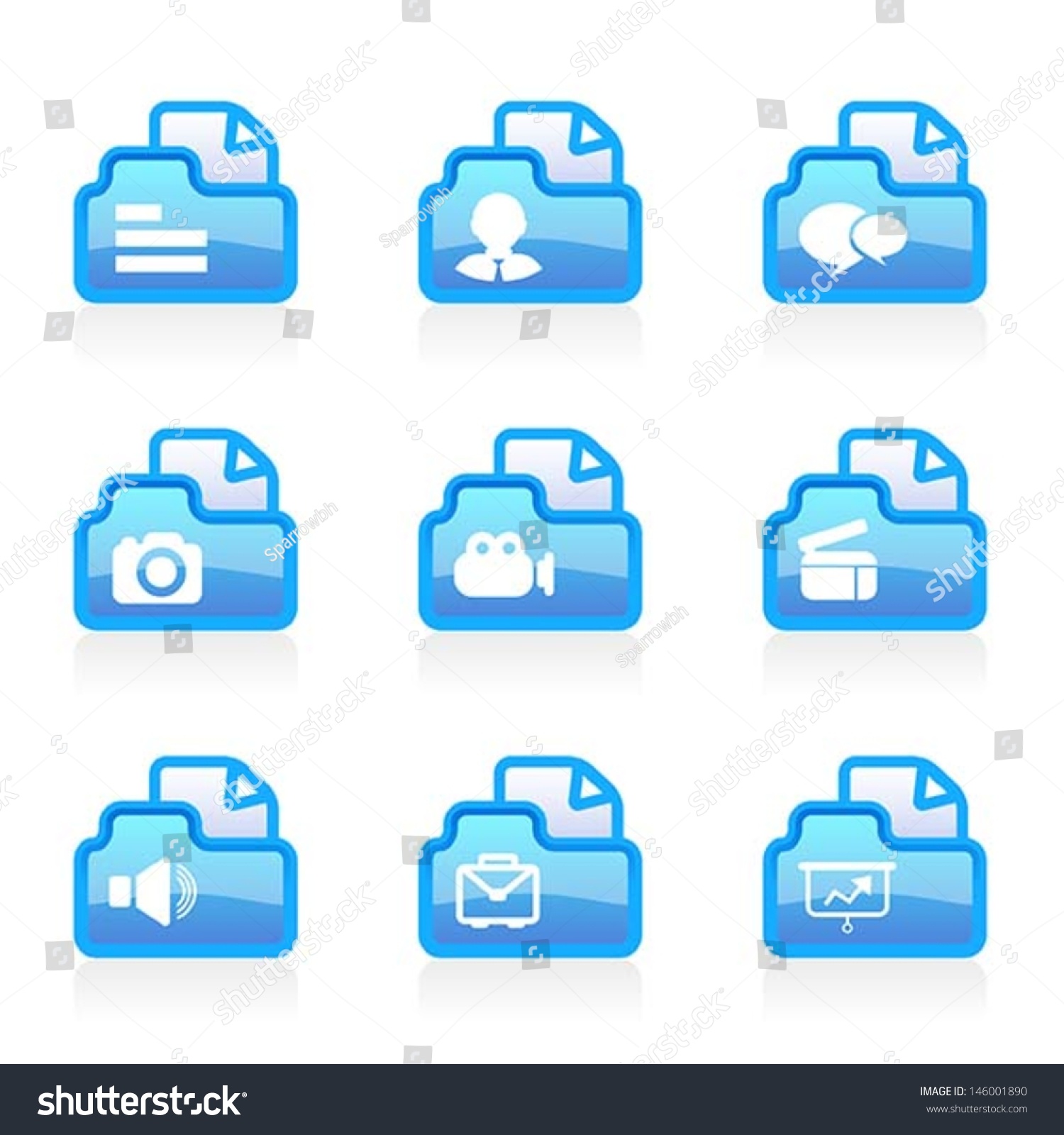 Set Folder Icon Vector: เวกเตอร์สต็อก (ปลอดค่าลิขสิทธิ์) 146001890 ...