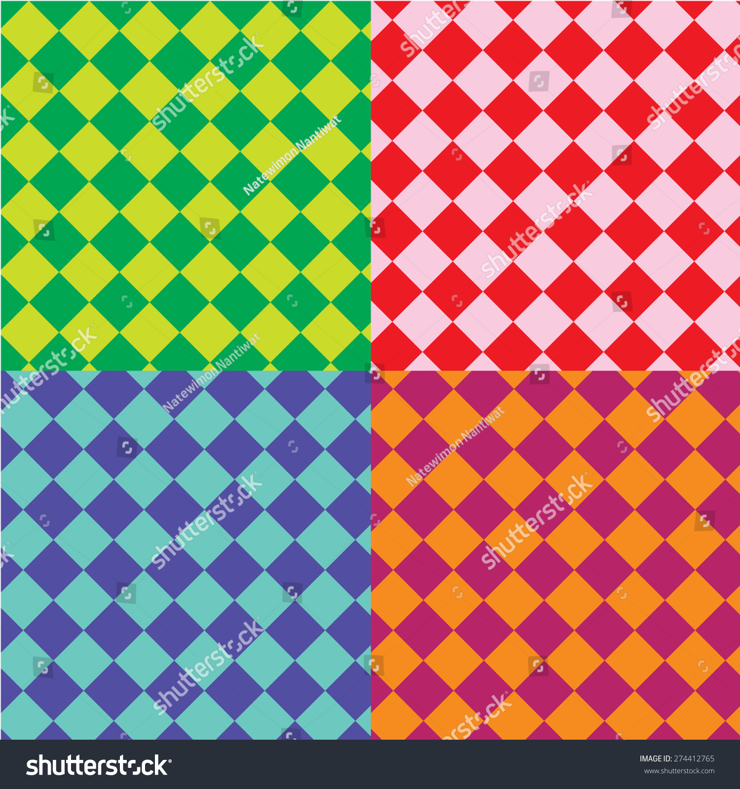 Set Four Bright Colors Rectangular Pattern Stock Vector (Royalty Free ...
