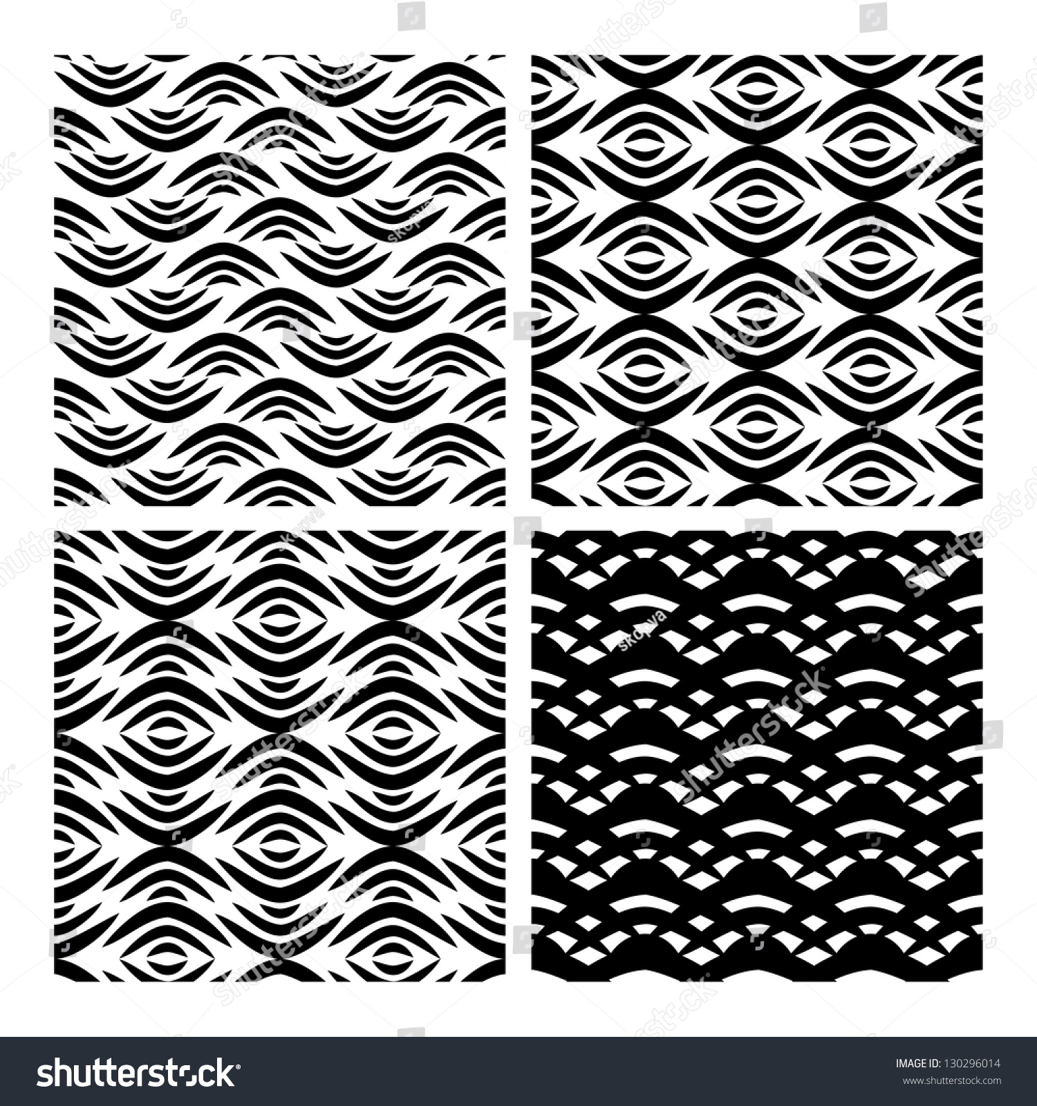 Set Of Four Simple Geometric Patterns In Vector - 130296014 : Shutterstock