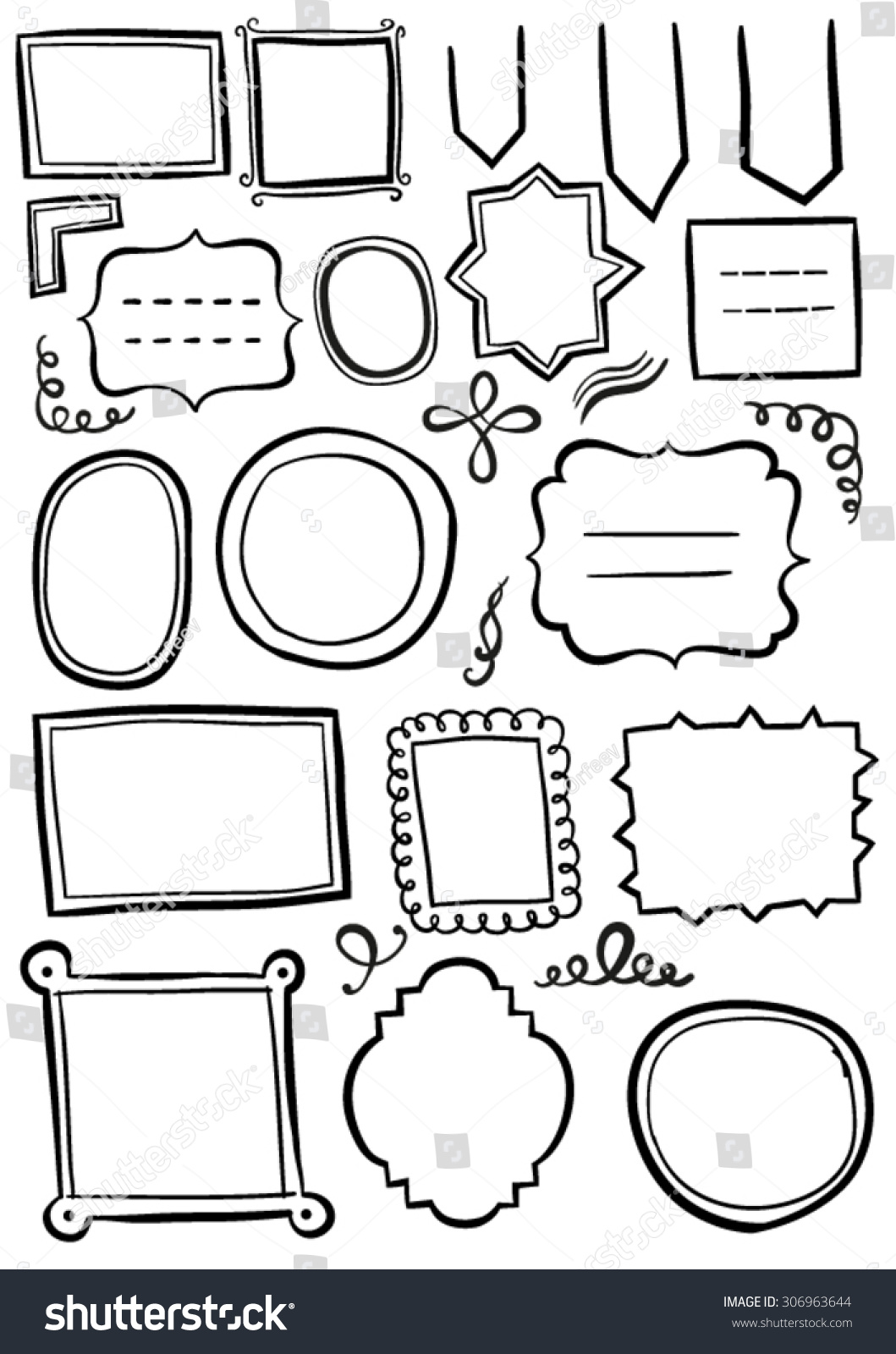 Set Frames Stock Vector (Royalty Free) 306963644 | Shutterstock