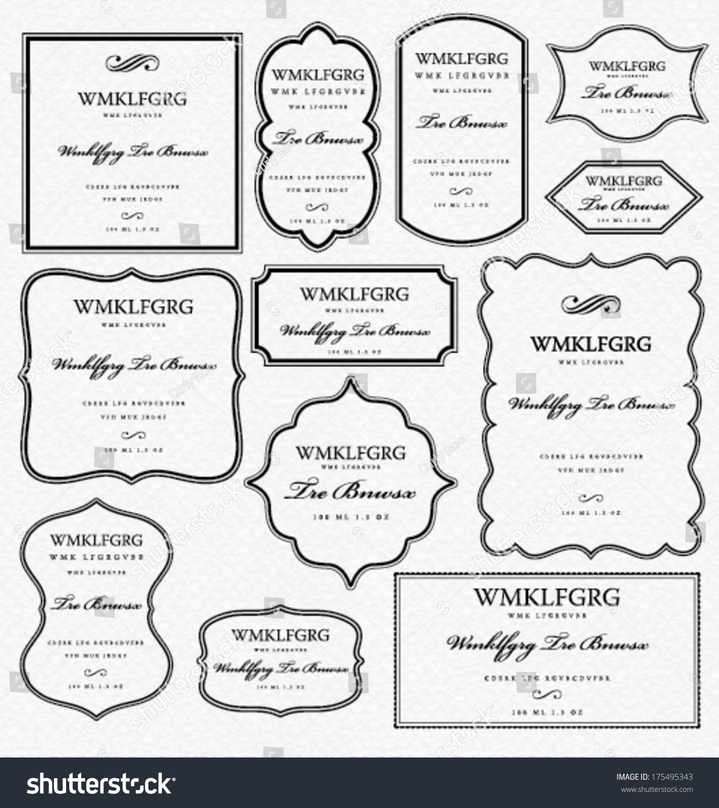 Set Frames Design Elements Editable Vector Stock Vector (Royalty Free ...