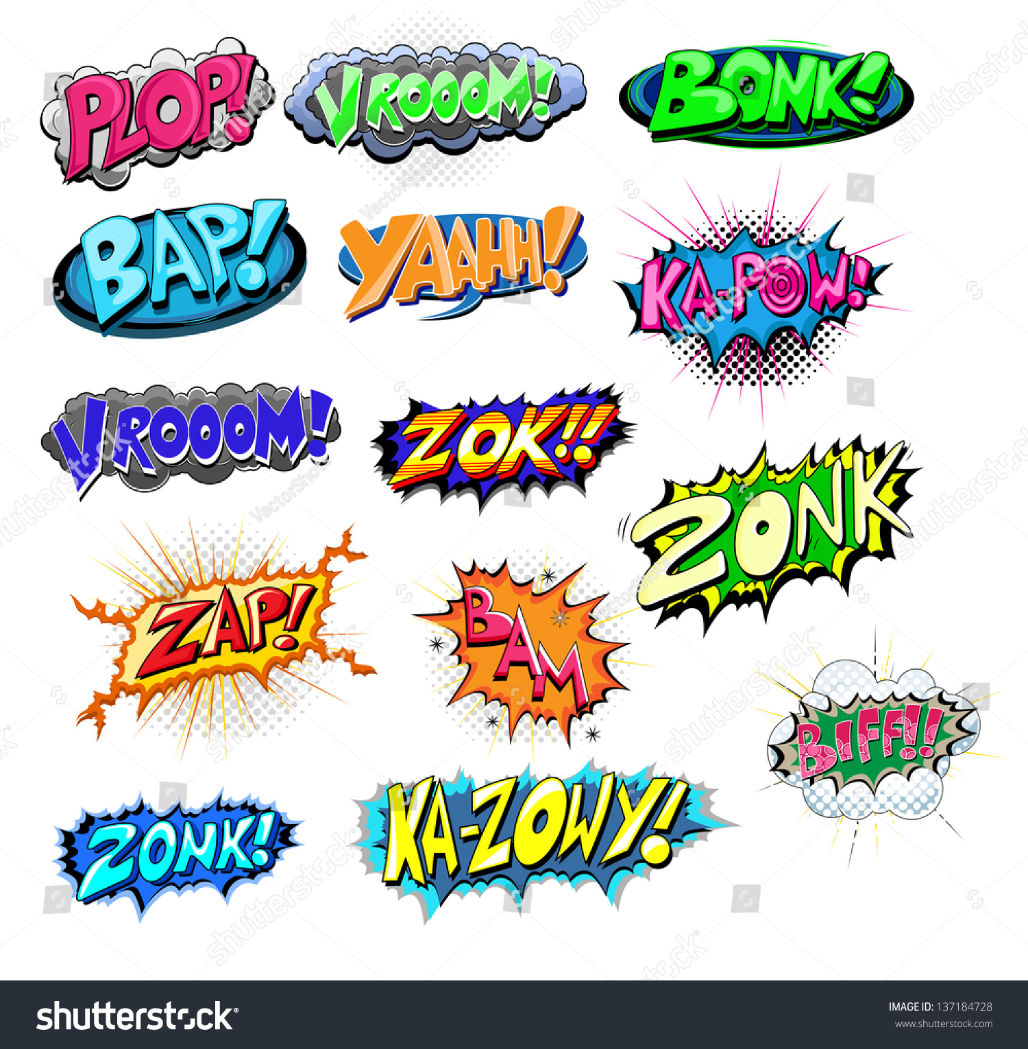 Set Funny Comic Expression Vector Texts Stock Vector (Royalty Free ...