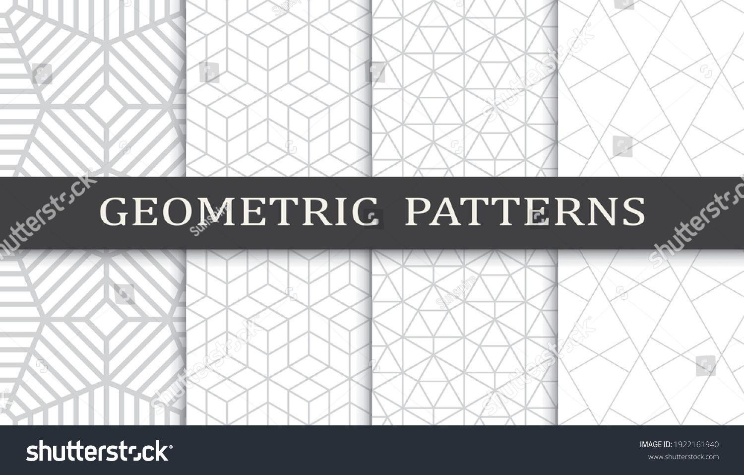 Set Geometric Seamless Patterns Abstract Geometric Stock Vector ...