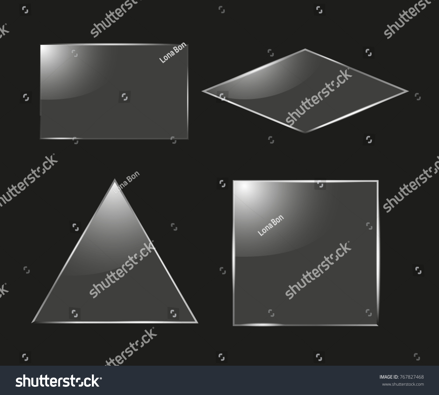 Set Glass Square Rectangular Round Frames Stock Vector (Royalty Free ...