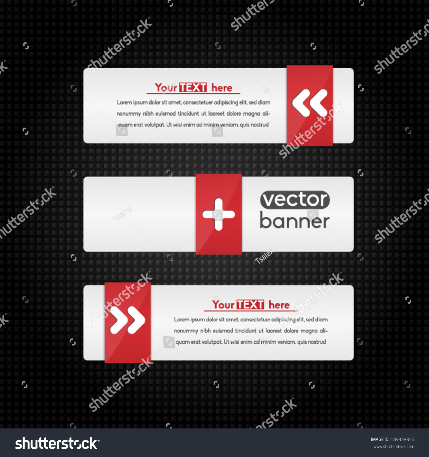 Set Glossy Vector Banners Interface Stock Vector (Royalty Free) 189338846