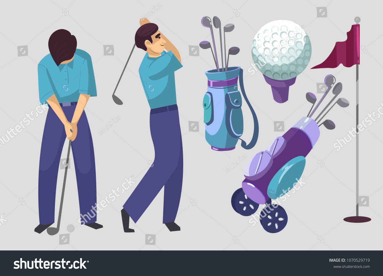 Set Golf Objects Vector Illustration Stock Vector (Royalty Free ...