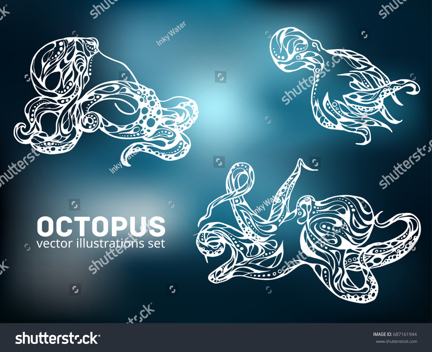 Set Gradient Octopus Vector Illustrations: เวกเตอร์สต็อก (ปลอดค่า ...