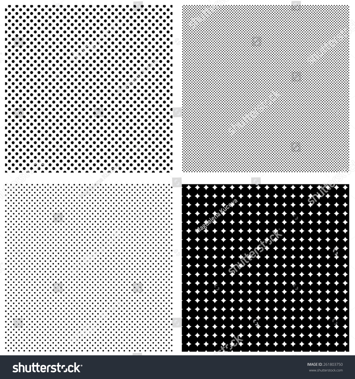 Set Of Halftone Patterns Stock Vector Illustration 261803750 : Shutterstock