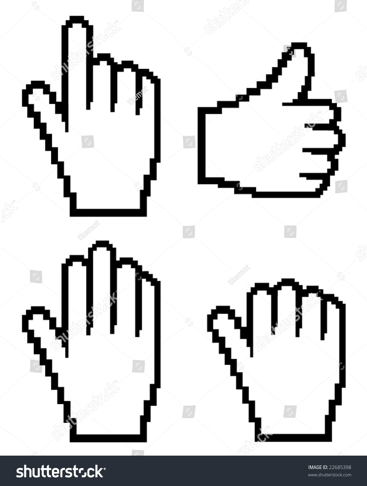 Set Of Hand Cursor. Vector - 22685398 : Shutterstock
