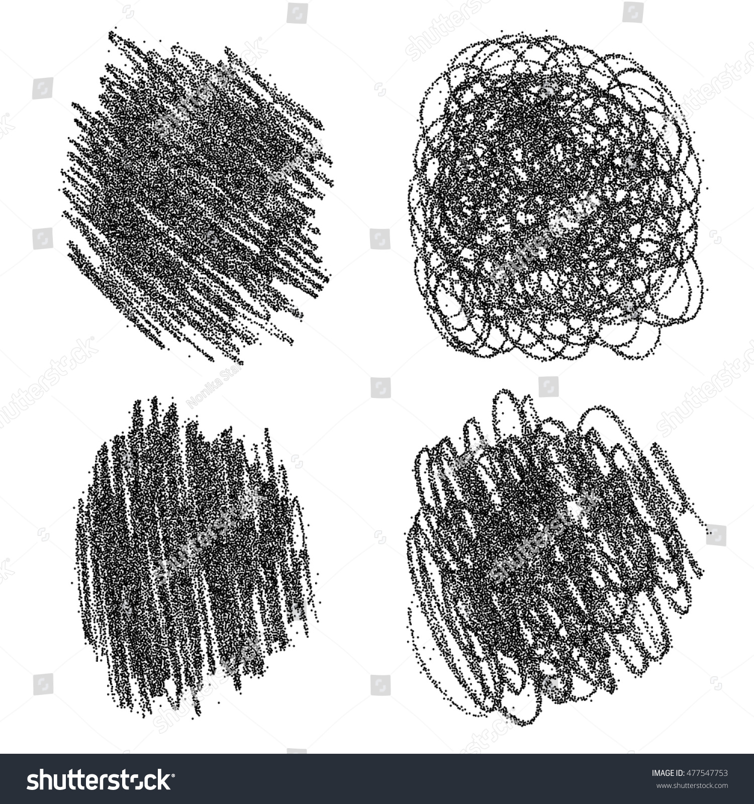 Set Hand Drawn Scribble Shapes Vector Stock Vector (Royalty Free ...