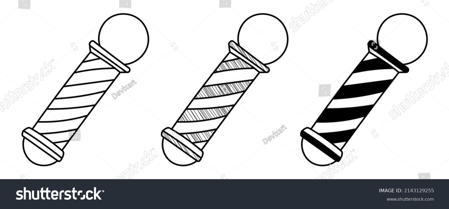 Set Hand Drawn Vector Barber Pole Stock Vector (Royalty Free ... Set Hand Drawn Vector Barber Pole Stock Vector (Royalty Free ...