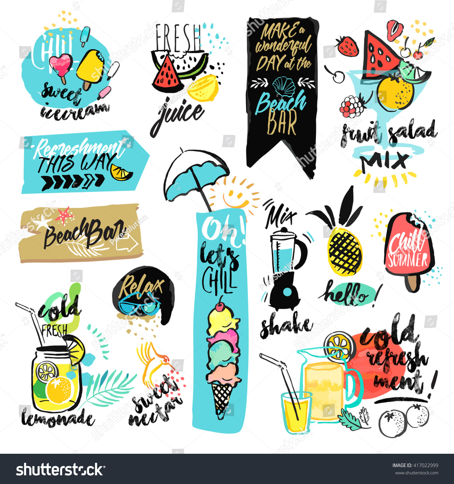 Set Hand Drawn Watercolor Ribbons Stickers Stock Vector (Royalty Free ... Set Hand Drawn Watercolor Ribbons Stickers Stock Vector (Royalty Free ...