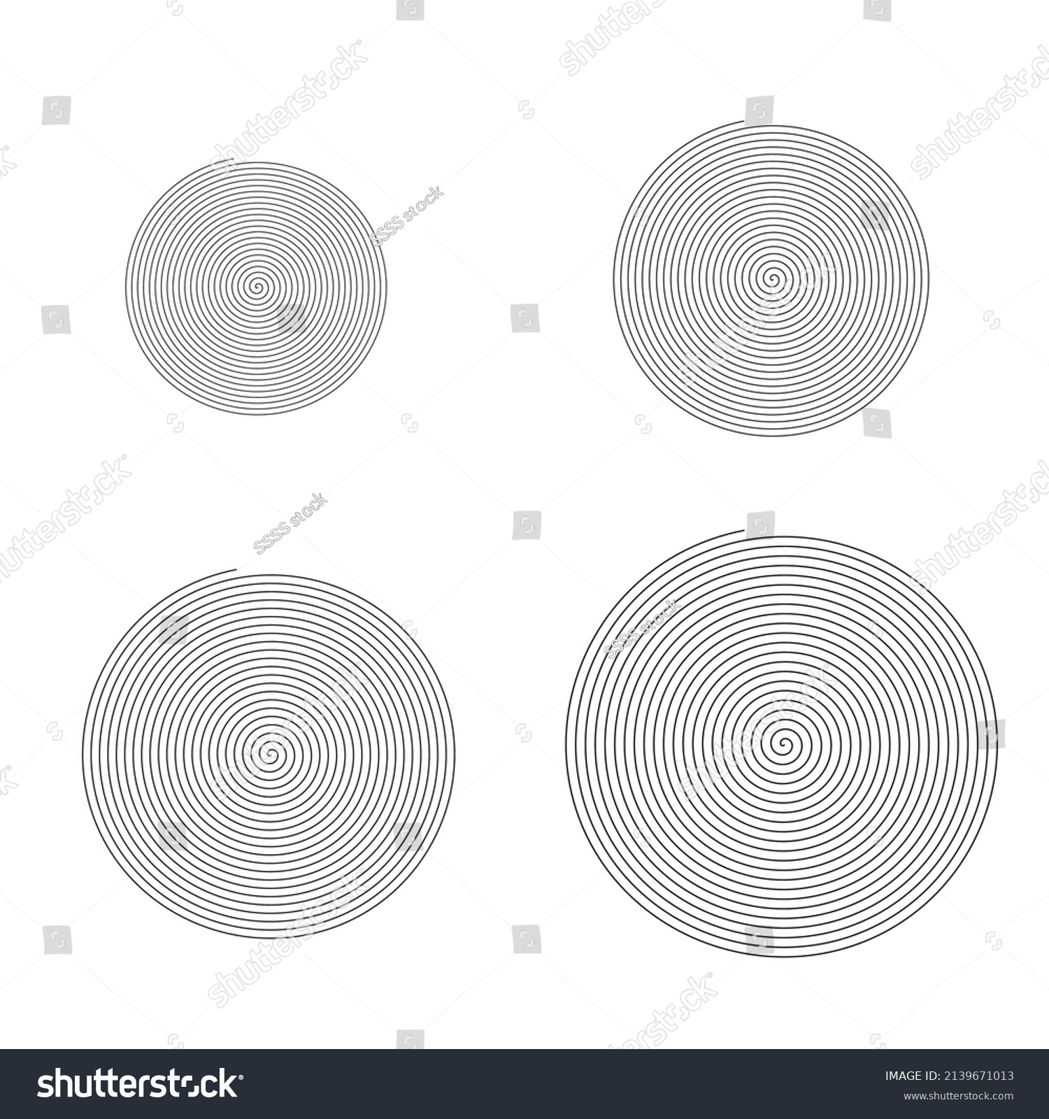 Set Hypnotize Circle On White Background Stock Vector (Royalty Free ...