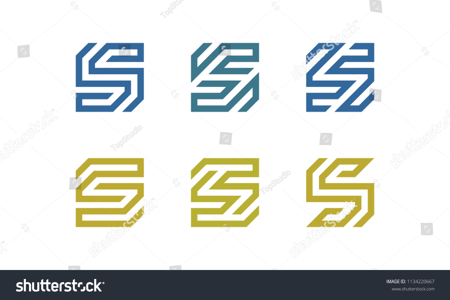 Set Initial S Logo Vector: vetor stock (livre de direitos) 1134220667 ...
