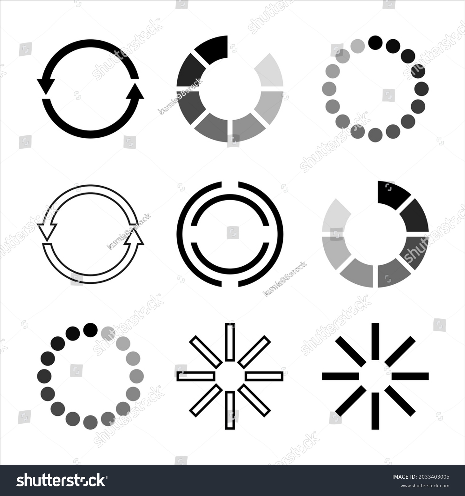 Set Isolated Loading Icons Set On Stock Vector (Royalty Free ...