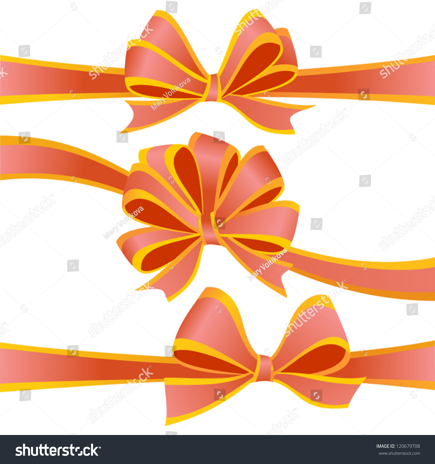 Set Isolated Striped Bows Vector Version Stock Vector (Royalty Free ...