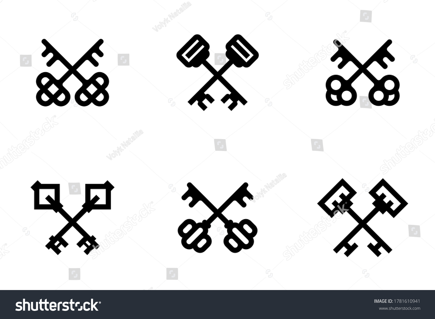 Set Keys Logo Icon Design Template Stock Vector (Royalty Free ...