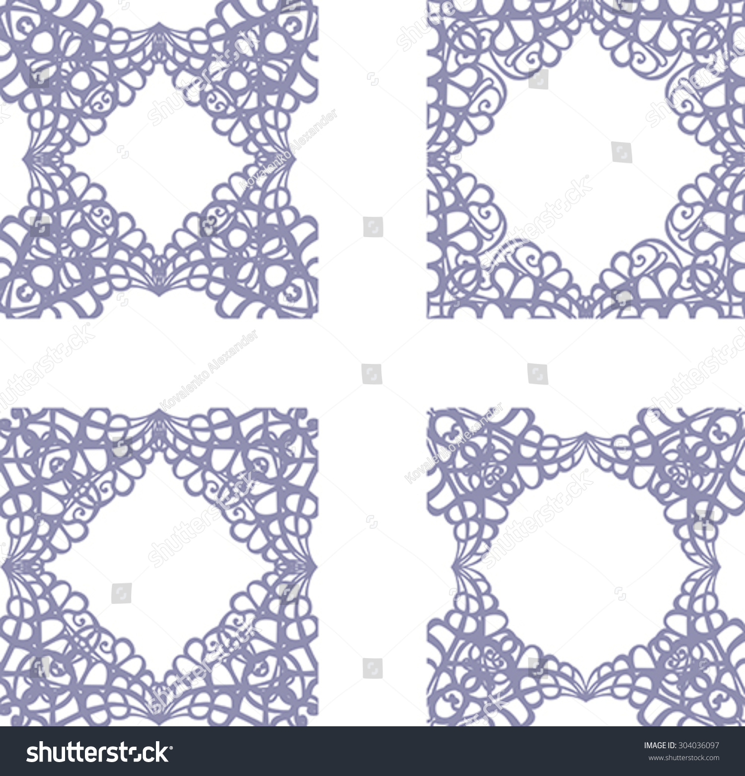 Set Lace Seamless Frames Stock Vector (Royalty Free) 304036097 ...