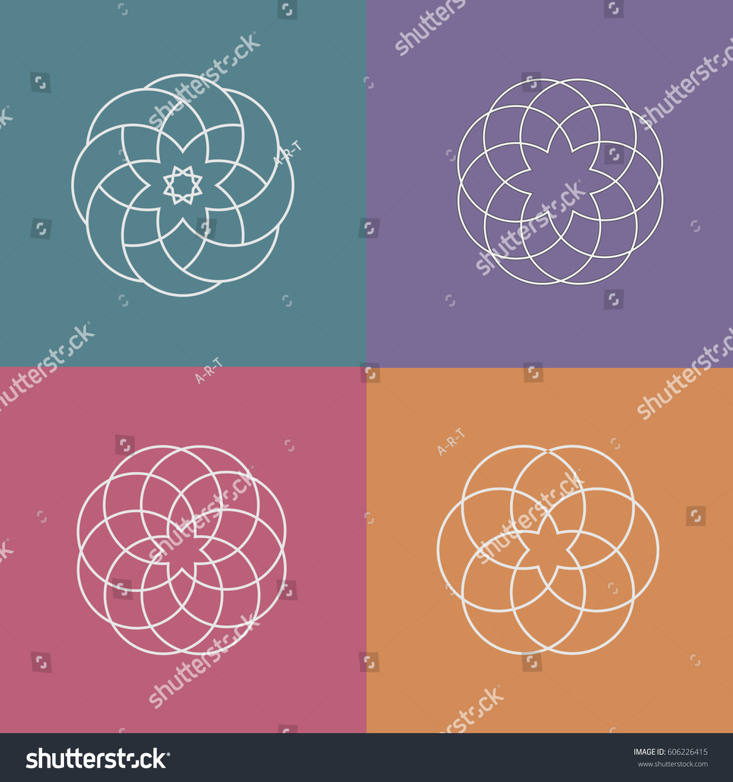 Set Linear Abstract Pattern Logos Logotype Stock Vector (Royalty Free ...