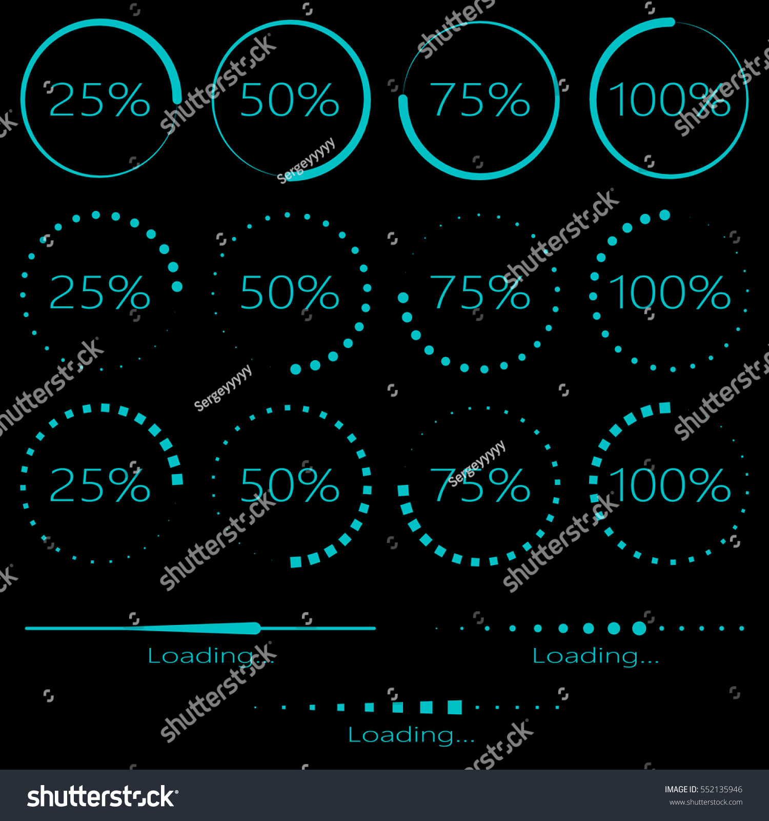 Set Loading Elements Preloaders Progress Bar: เวกเตอร์สต็อก (ปลอดค่า ...