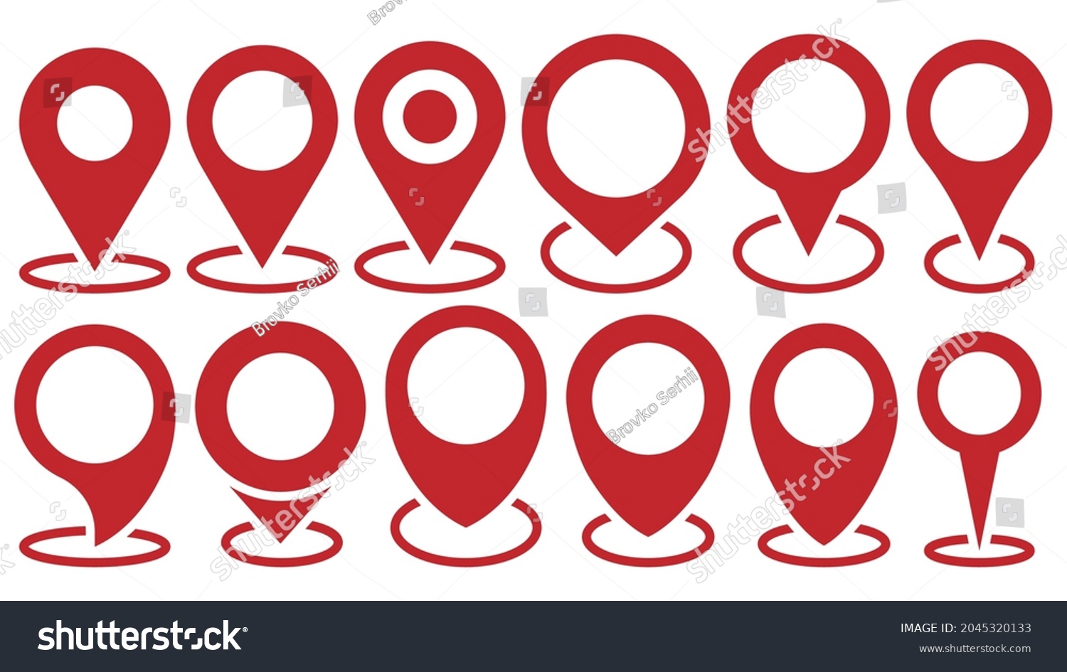 Set Map Pointer Location Symbols Web Stock Vector (Royalty Free ...